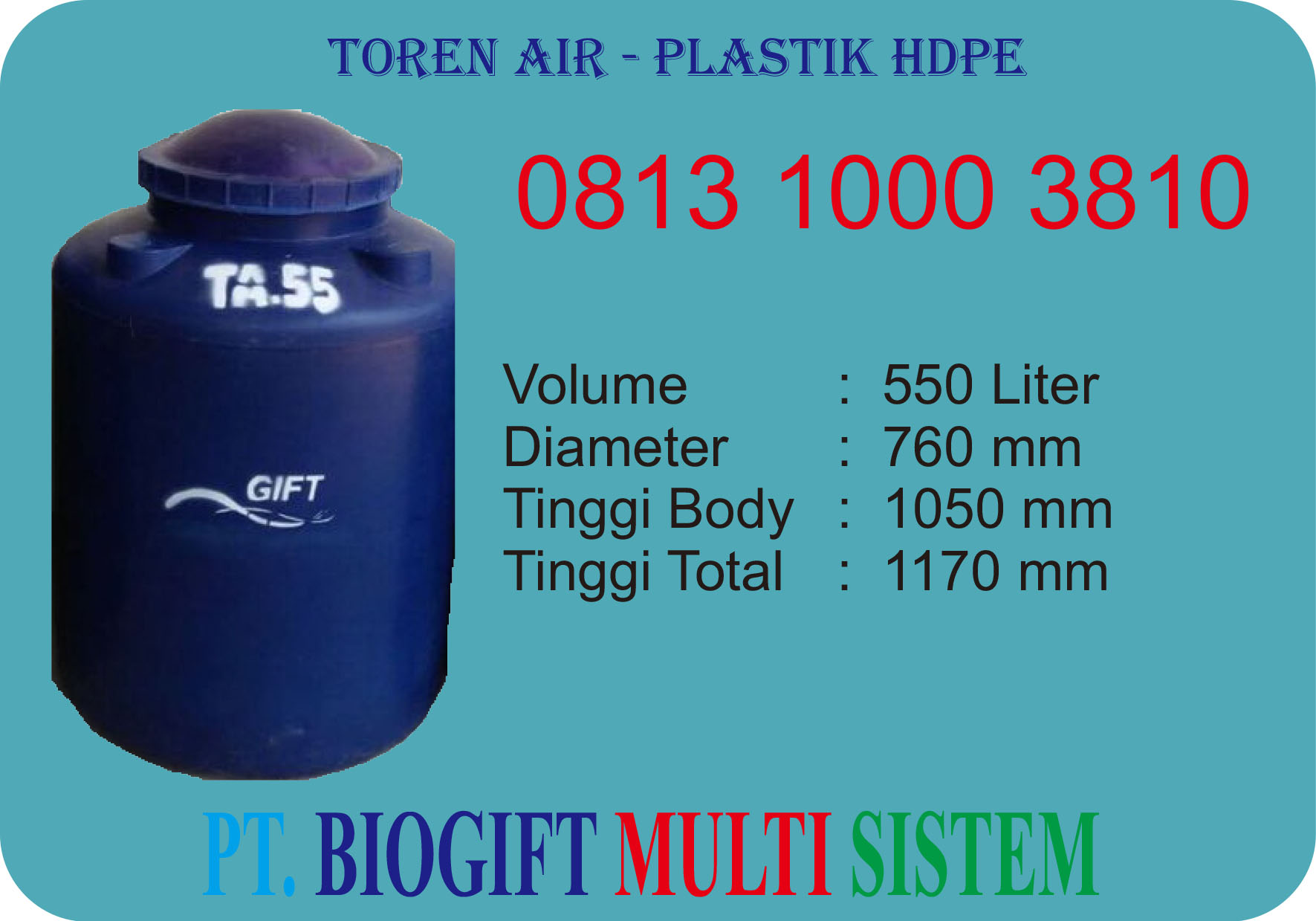 TANGKI PLASTIK – atap fiberglass, tangki air, toren air, tandon air ...